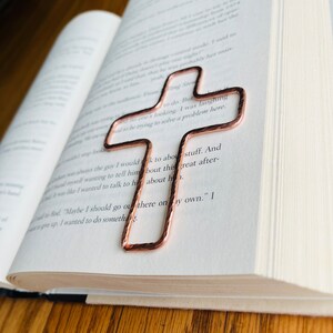Cross Bookmark | Handmade Copper Bookmark | Wire Line Art | Bookworm ...
