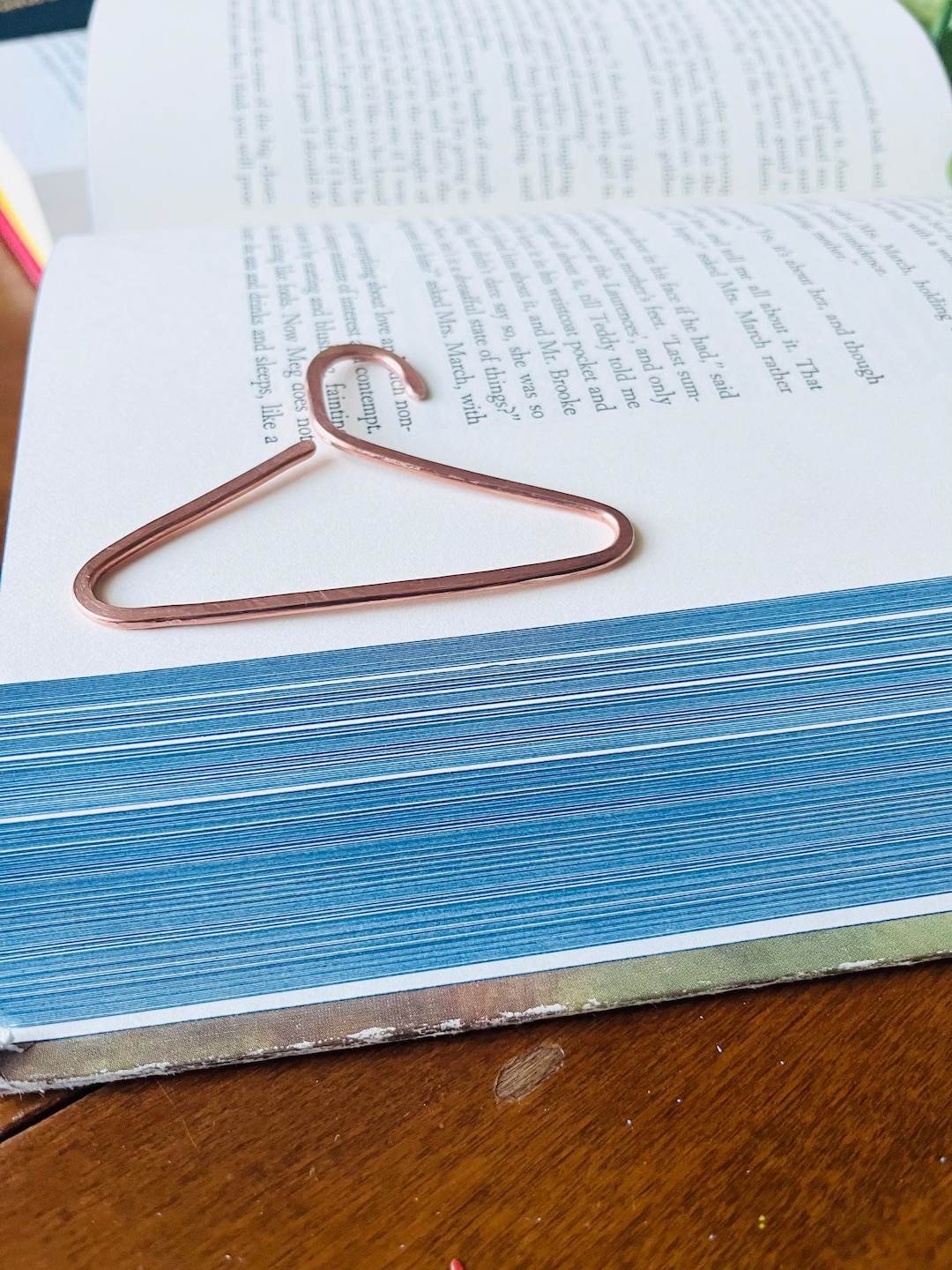 Minimalist Bookmark | Handmade Salvaged Copper Wire Line Art | Hanger ...