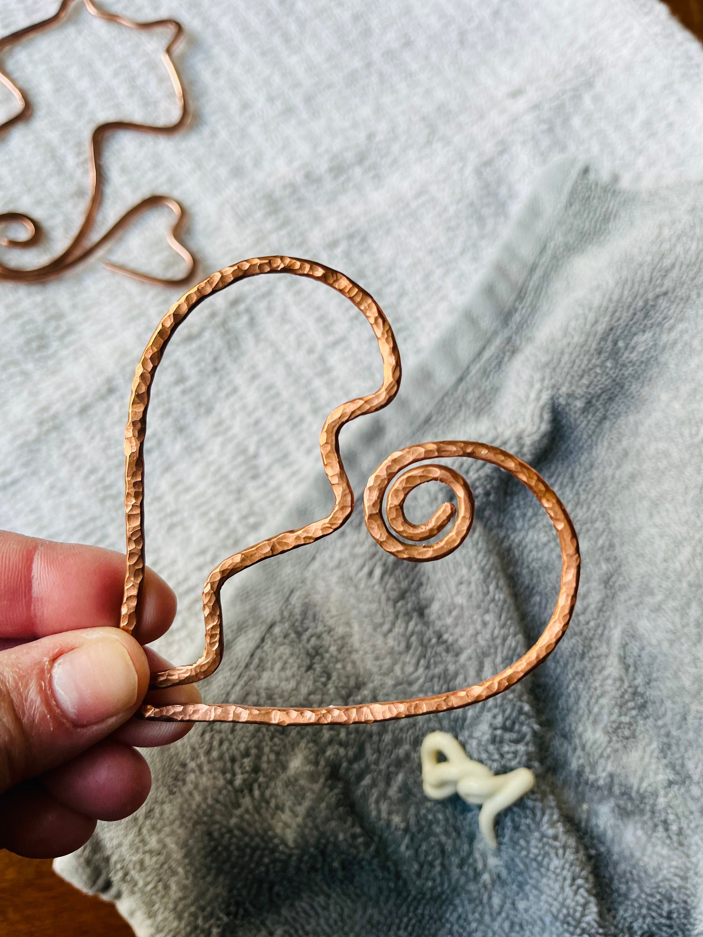 Heart Bookmark Handmade Salvaged Copper Wire Line Art Book - Etsy