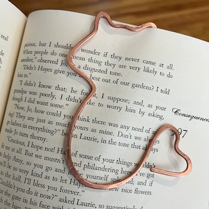 Kitty Cat Bookmark | Handmade Copper Bookmark | Wire Line Art | Cat ...