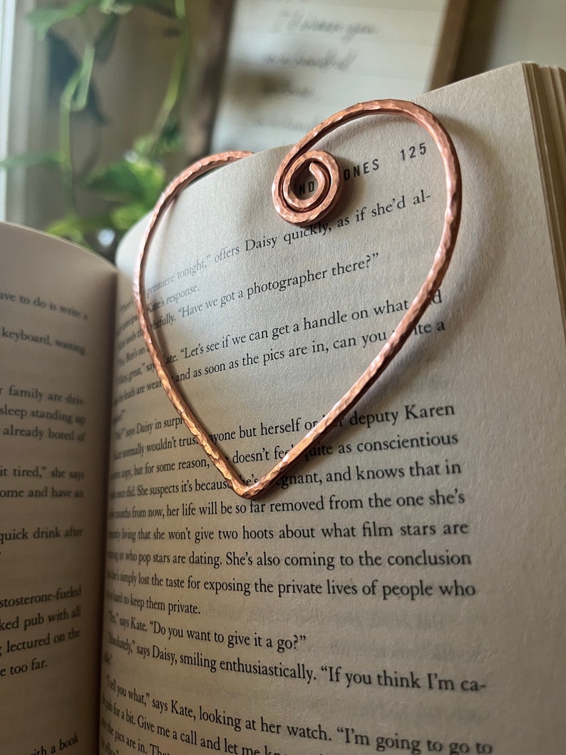 Copper Broken Heart Bookmark: Book Lover Gift Romance Book Stationary ...