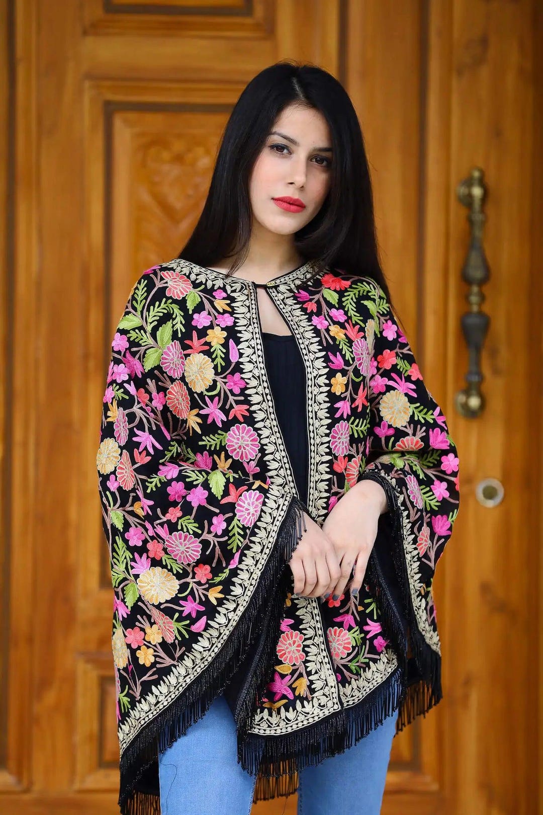 Cosmopolitan Floral Work Poncho, Bridesmaids Cape, Women Dress, Wedding ...