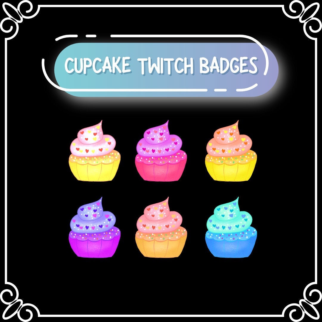 6 Cute Cupcake Badges for Twitch - Etsy