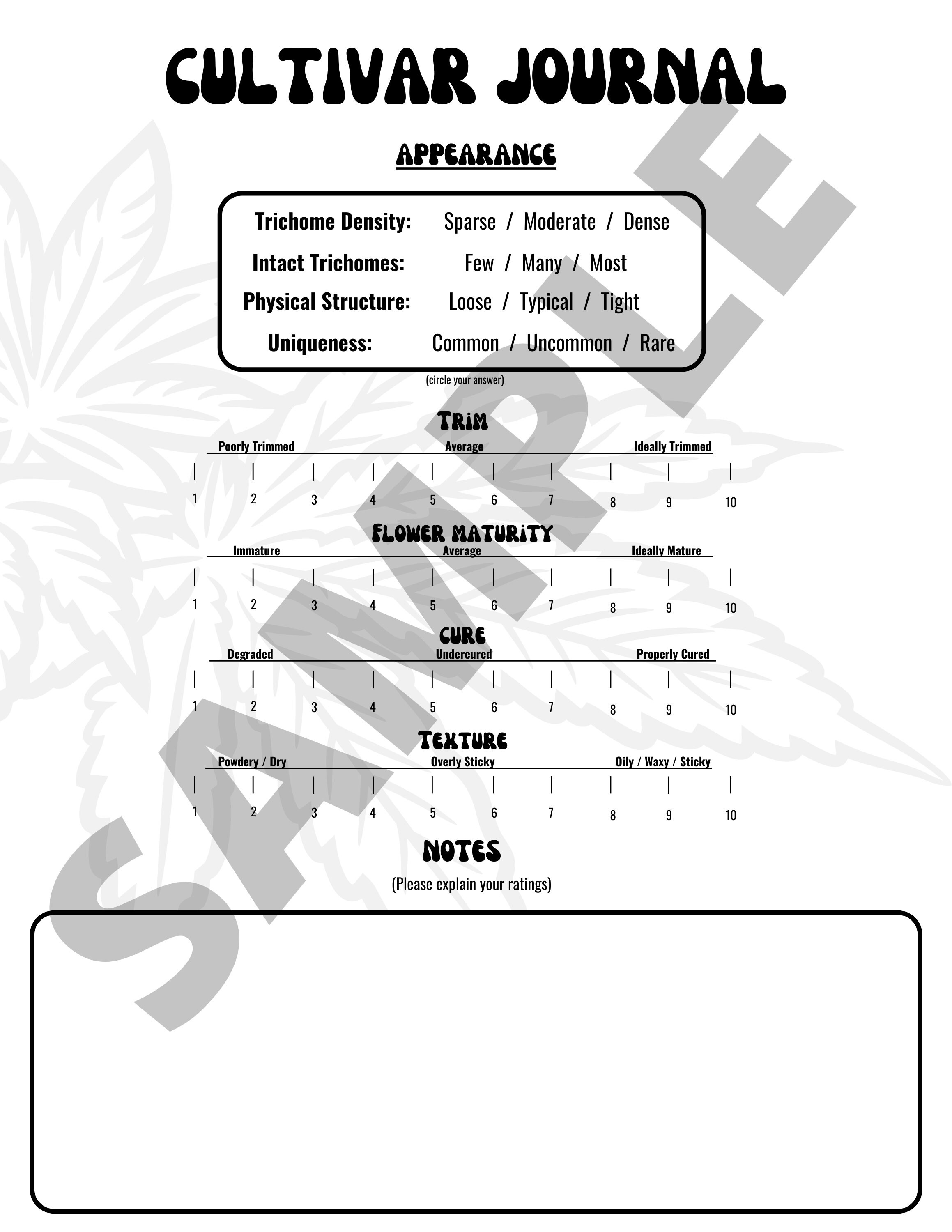 Professional Cannabis Cultivar Template (printable) - Strain Reviews ...