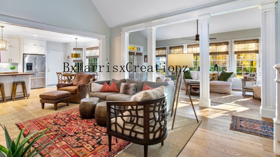 Zoom Meeting Background Modern Farmhouse Background Living - Etsy