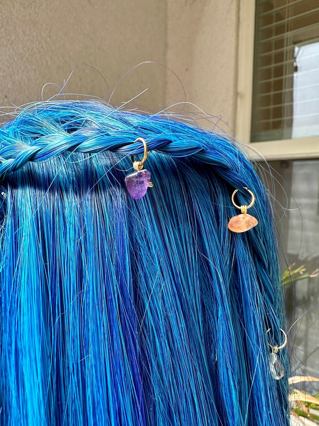 Mixed Natural Stone Hair Charms hair Jewelry, Loc Jewelry, Hair Rings ...