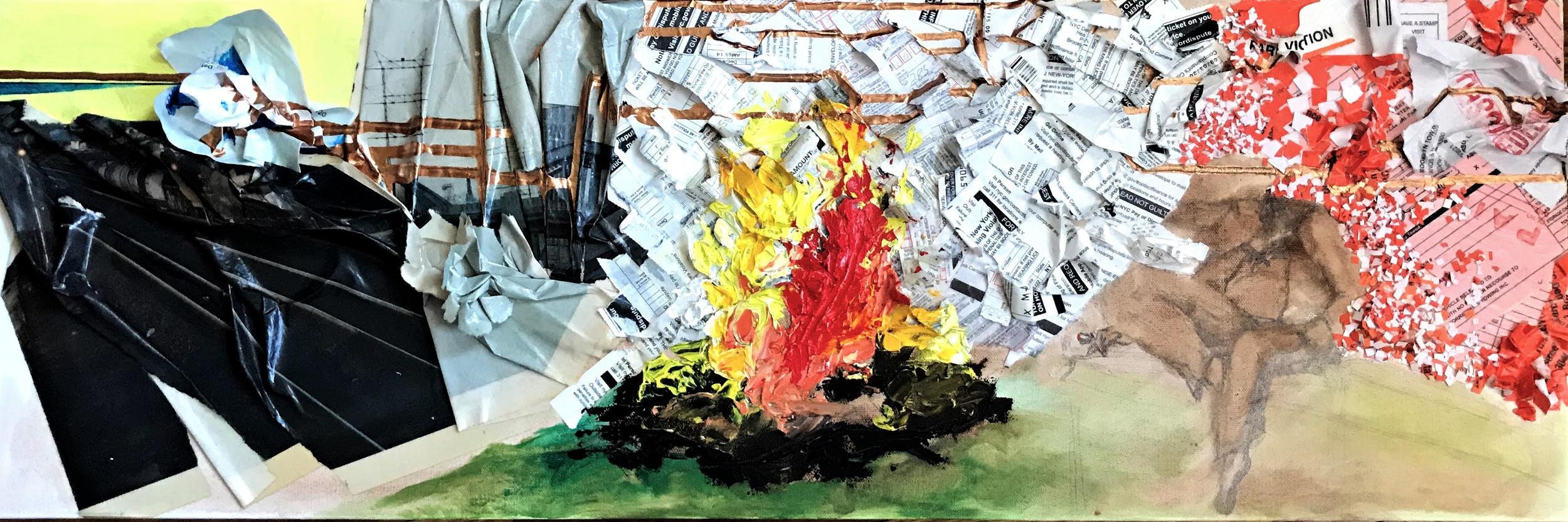 Woes 12x36 Adventure Artwork Paintings / Mixed Media NY Art Brooklyn ...