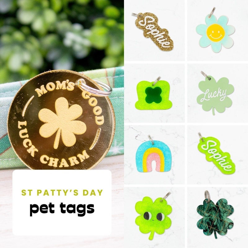 Clover Dog Tag - Etsy