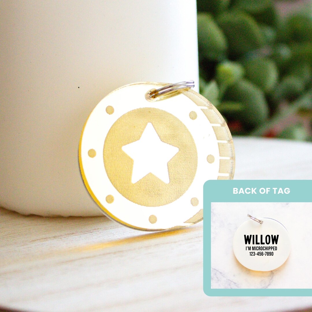 Level up | Gold Coin Pet ID Tag, Gamer Dog Tag, Custom Cat and Dog ...