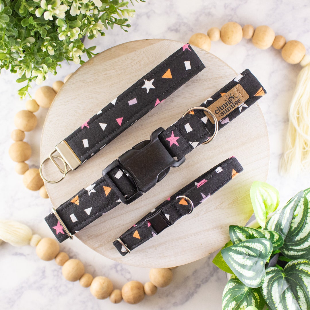 Goth Confetti Star Dog Collar, Bold Modern Cat Collar, Breakaway Cat ...