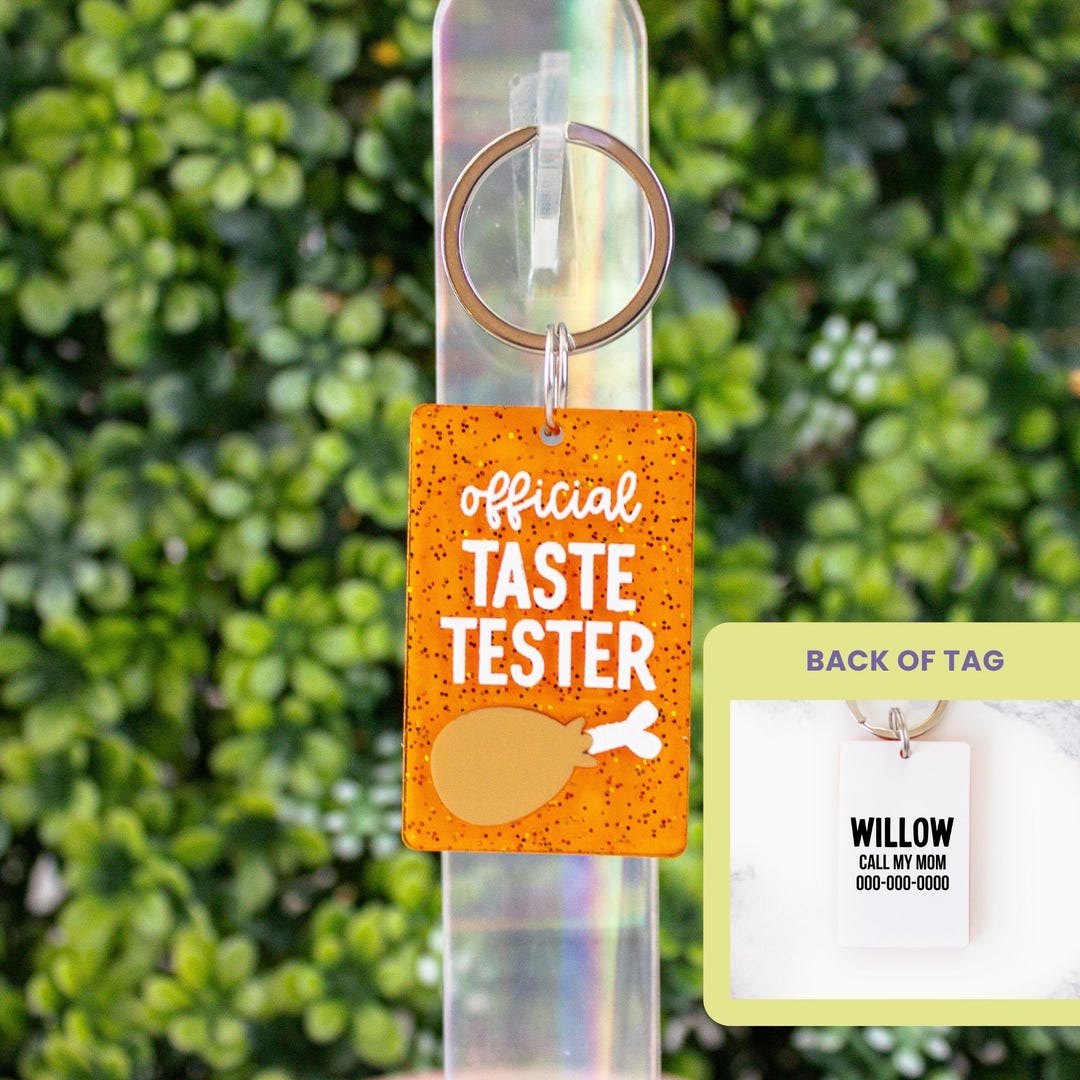 Taste Tester | Thanksgiving Pet ID Tag, Funny Holiday Acrylic Pet Tag ...