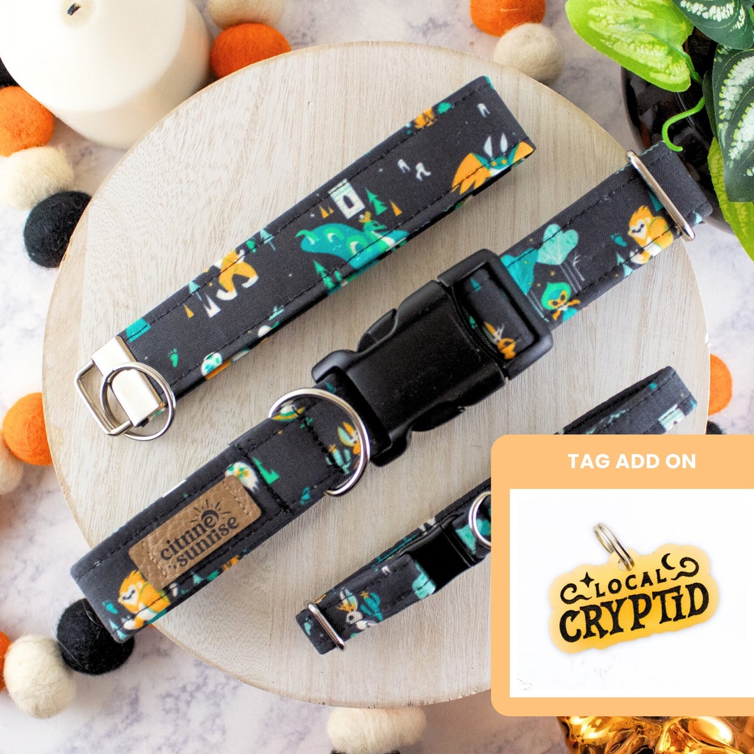 Local Cryptid Halloween Dog Collar, Bigfoot Cat Collar, Loch Ness ...