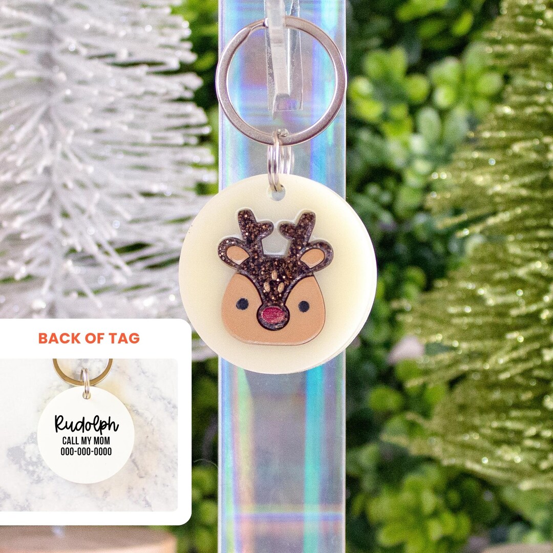 Rudolph | Christmas Pet ID Tag, Rudolph the Red Nosed Reindeer, Custom ...