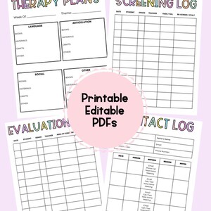 IEP & Caseload Forms for School-based Slps Speech Therapy - Etsy