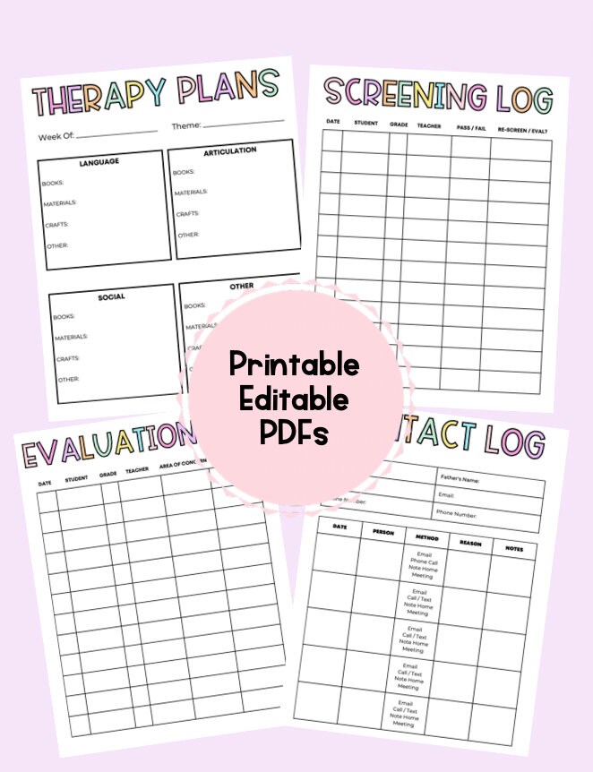 IEP & Caseload Forms for School-based Slps Speech Therapy - Etsy