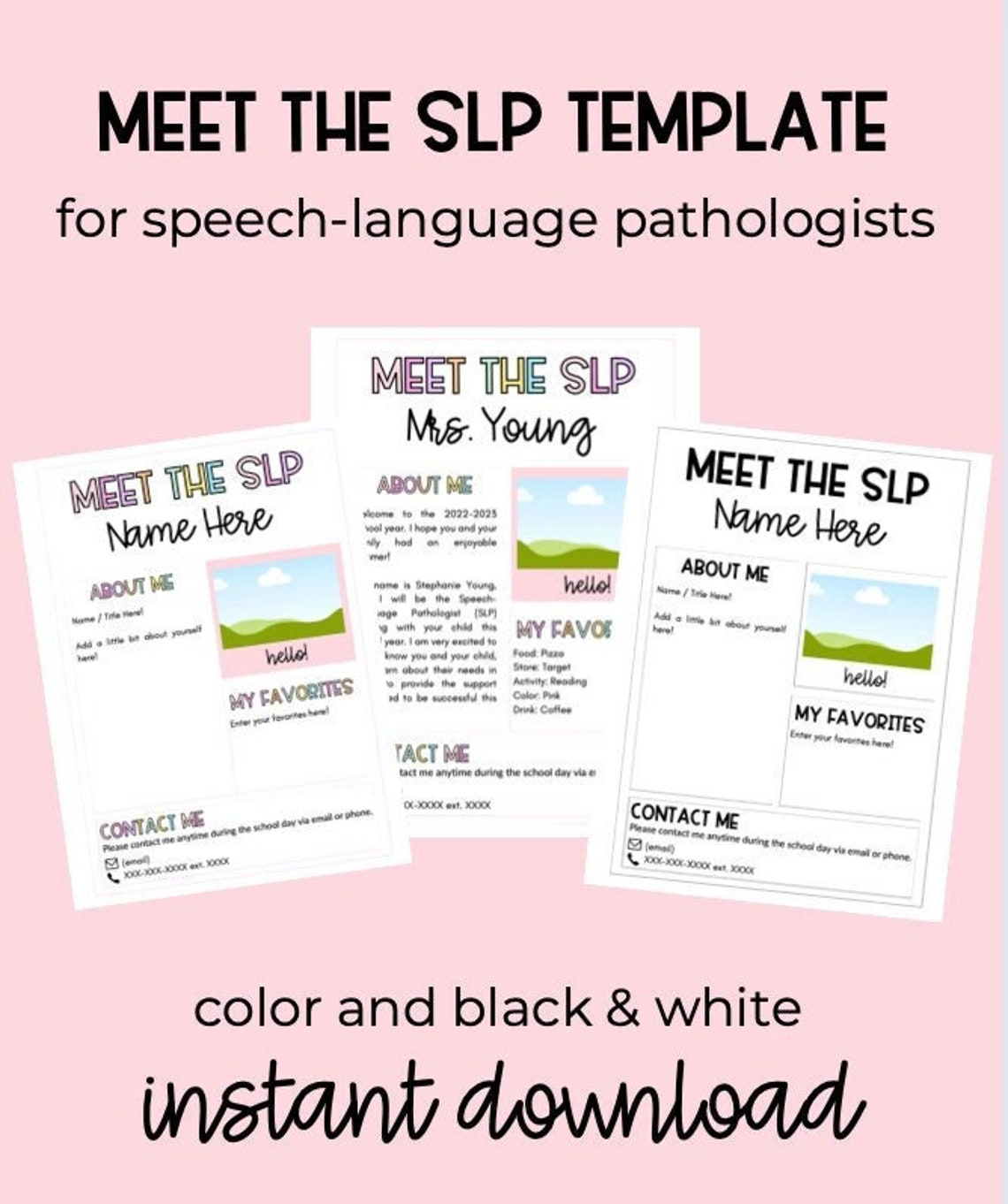 Meet the SLP Handout Speech Therapist SLP Editable - Etsy