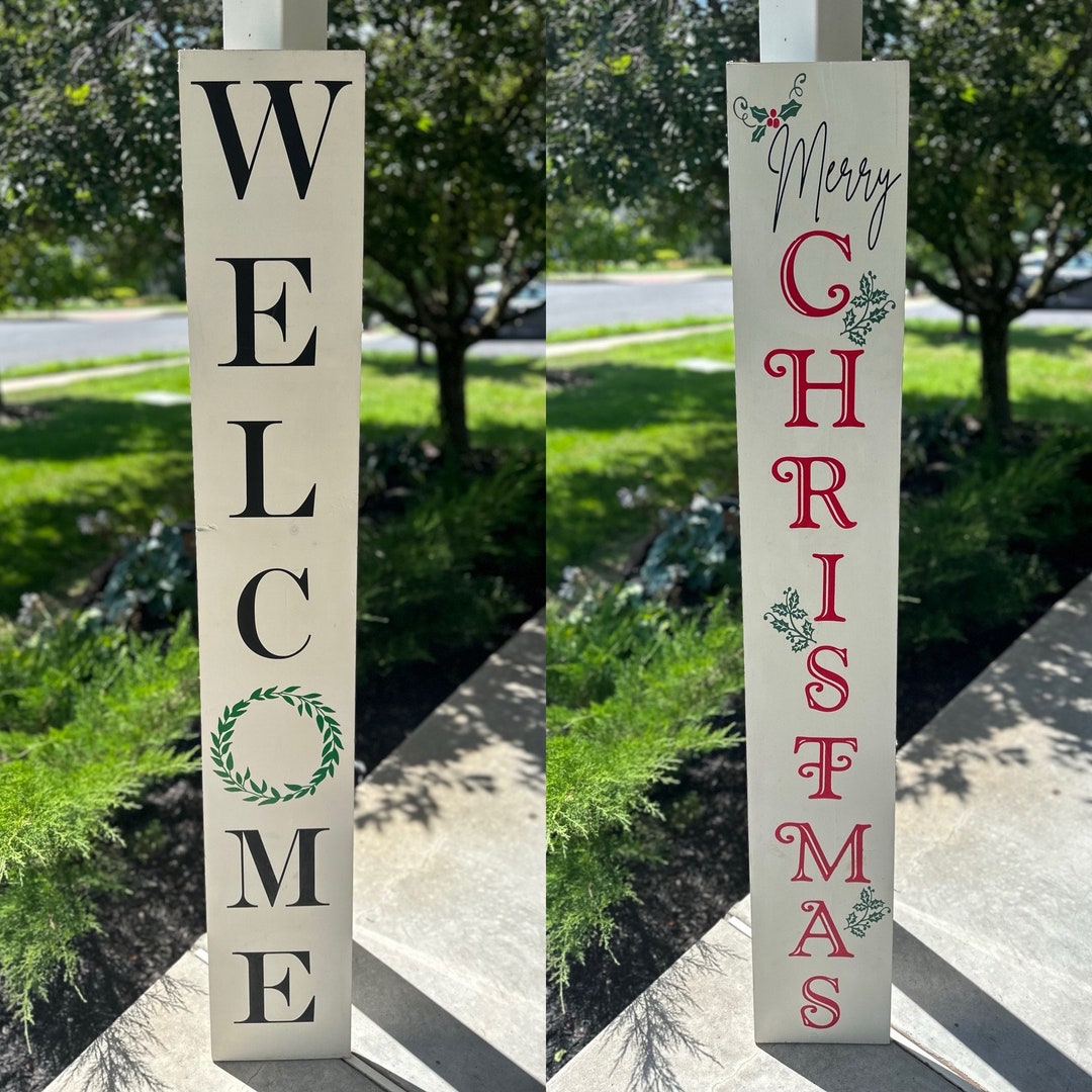5 Ft Reversible Welcome Wood Porch Sign - Etsy
