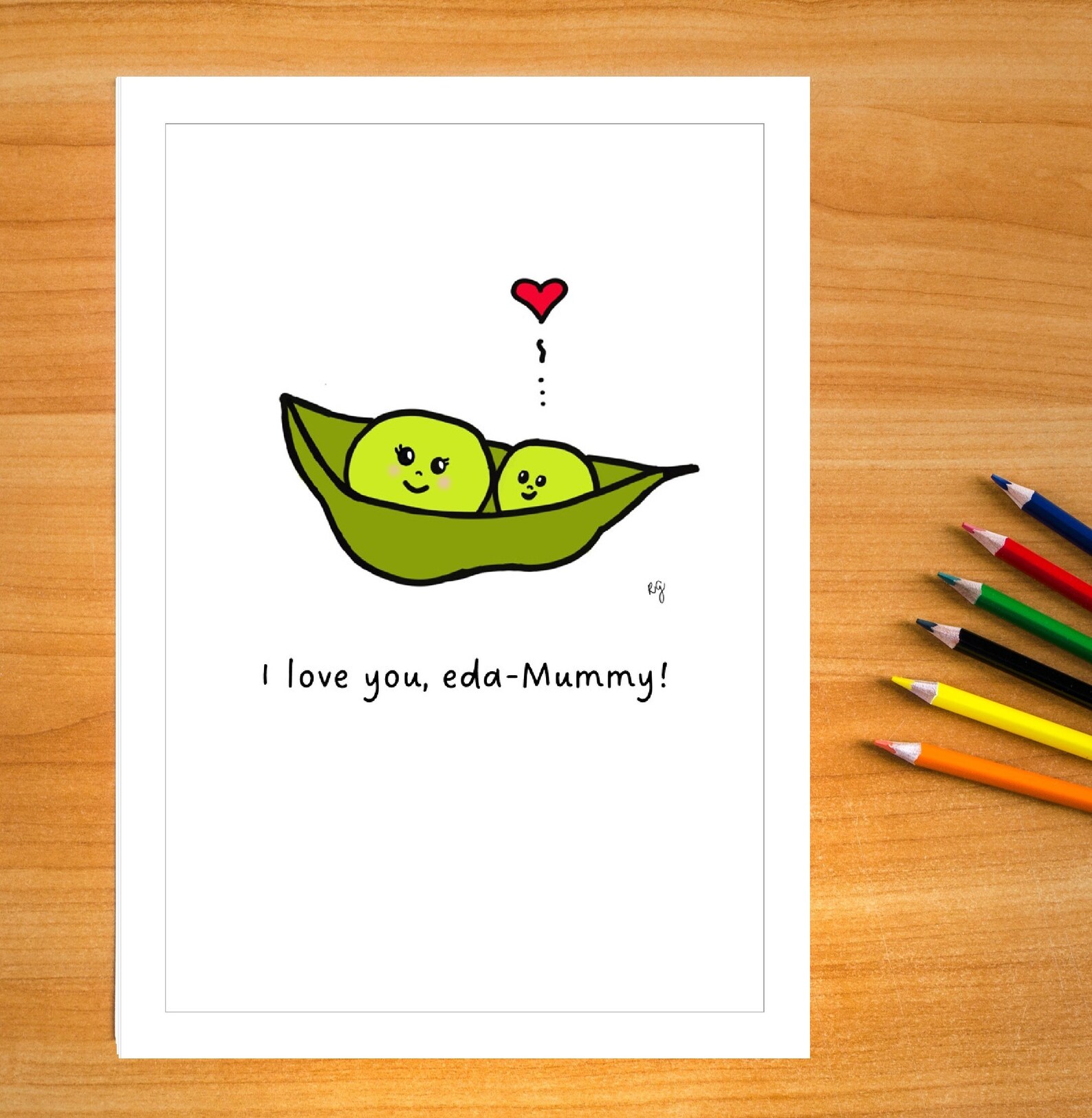 Peas/edamame/soy Puns Greeting Card! (eda-mummy/love You Soy Much/hap ...