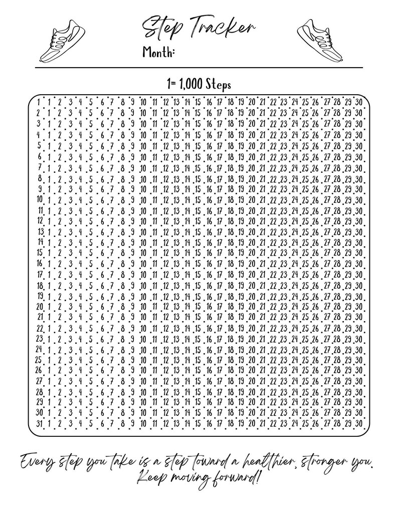 Step Tracker Printable – Hot Girl Walk PDF – Daily Walking Habit ...
