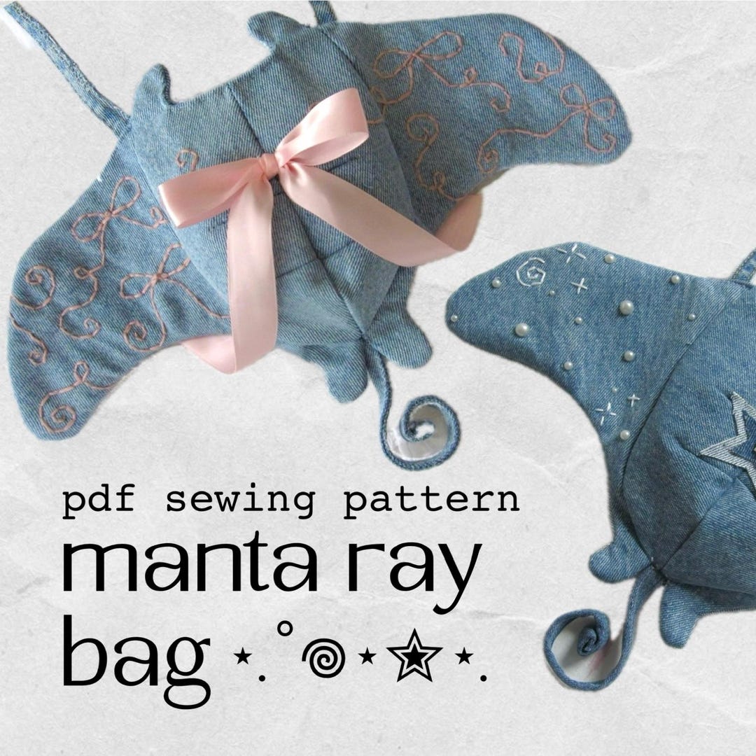 Manta Ray Bag PDF Pattern by Janiesdaisies | Upcycle Old Jeans/denim - Etsy