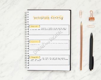 Verses of the Week Scripture Memory, Verse Memorization Journal, Bible ...