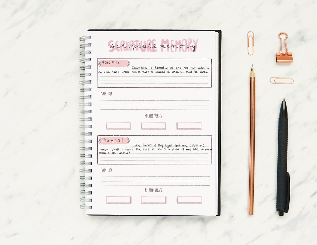 Set of 3 Scripture Memory Printables, Pack of Bible Study Printables ...