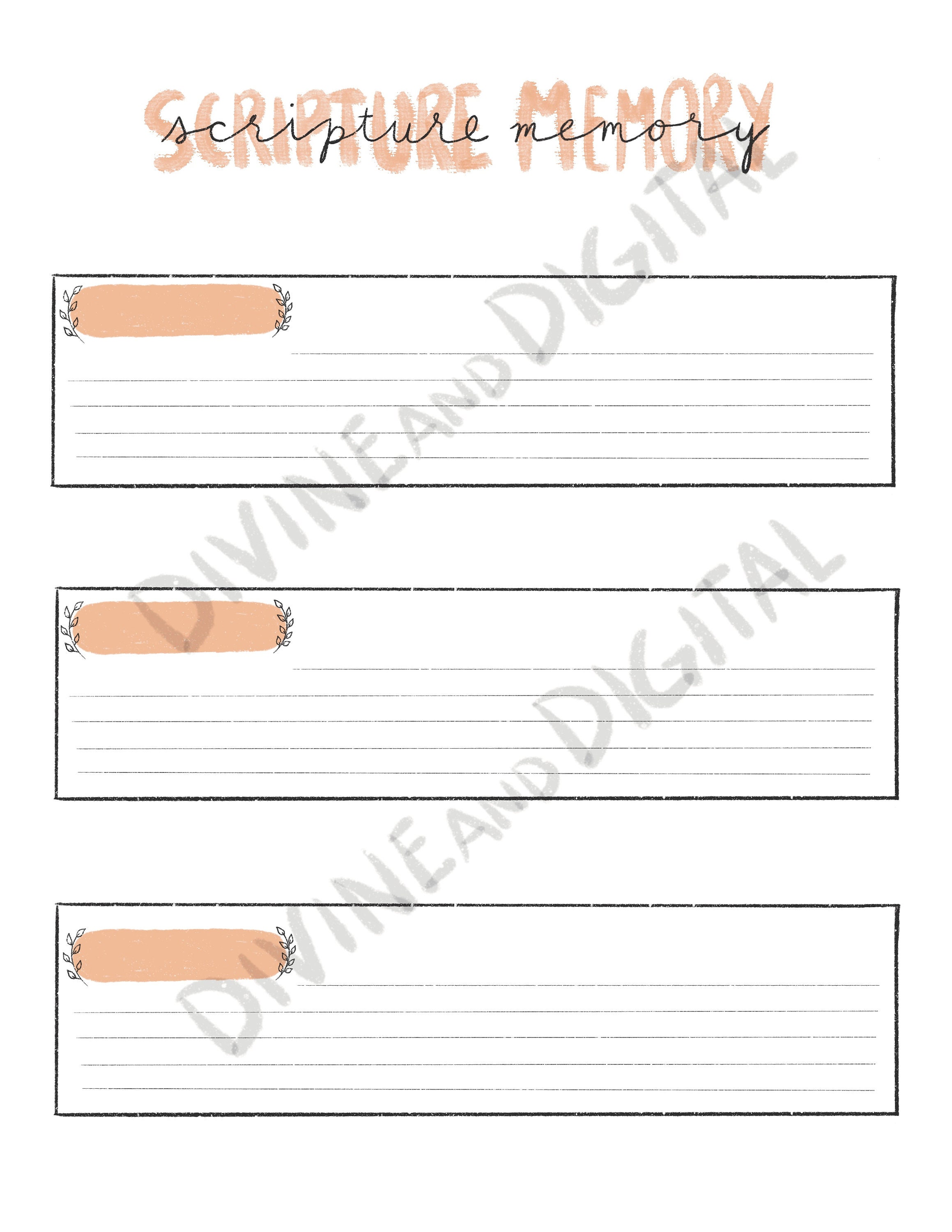 Verses of the Week Scripture Memory, Verse Memorization Journal, Bible ...