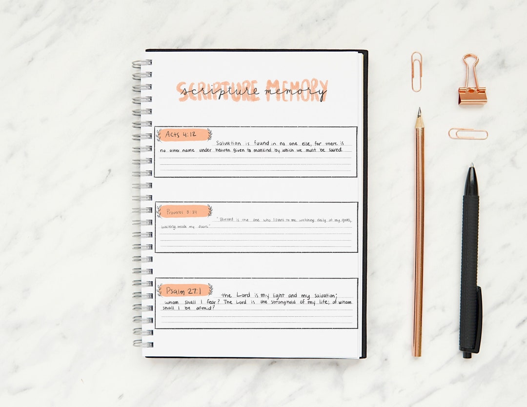 Verses of the Week Scripture Memory, Verse Memorization Journal, Bible ...