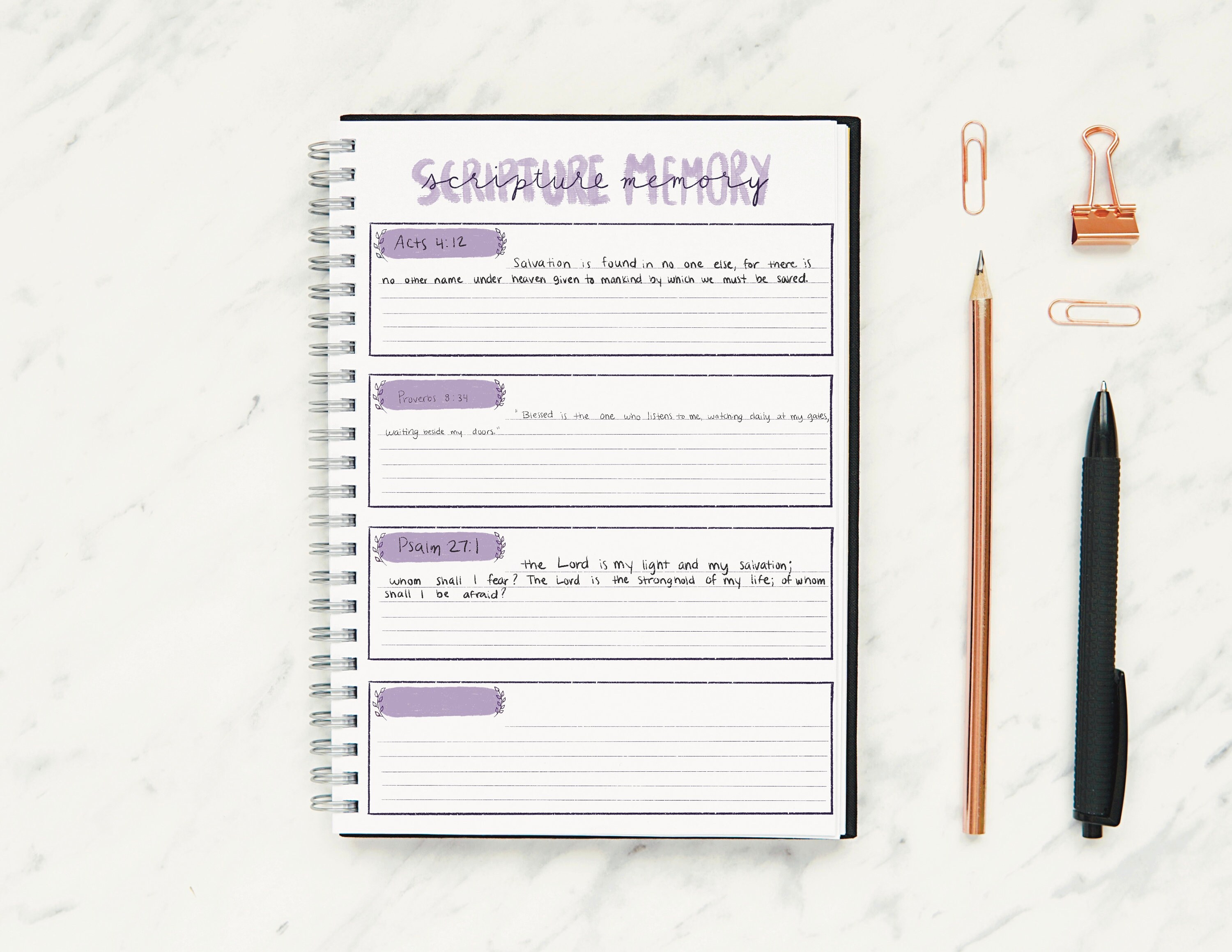 Set of 3 Scripture Memory Printables, Pack of Bible Study Printables ...