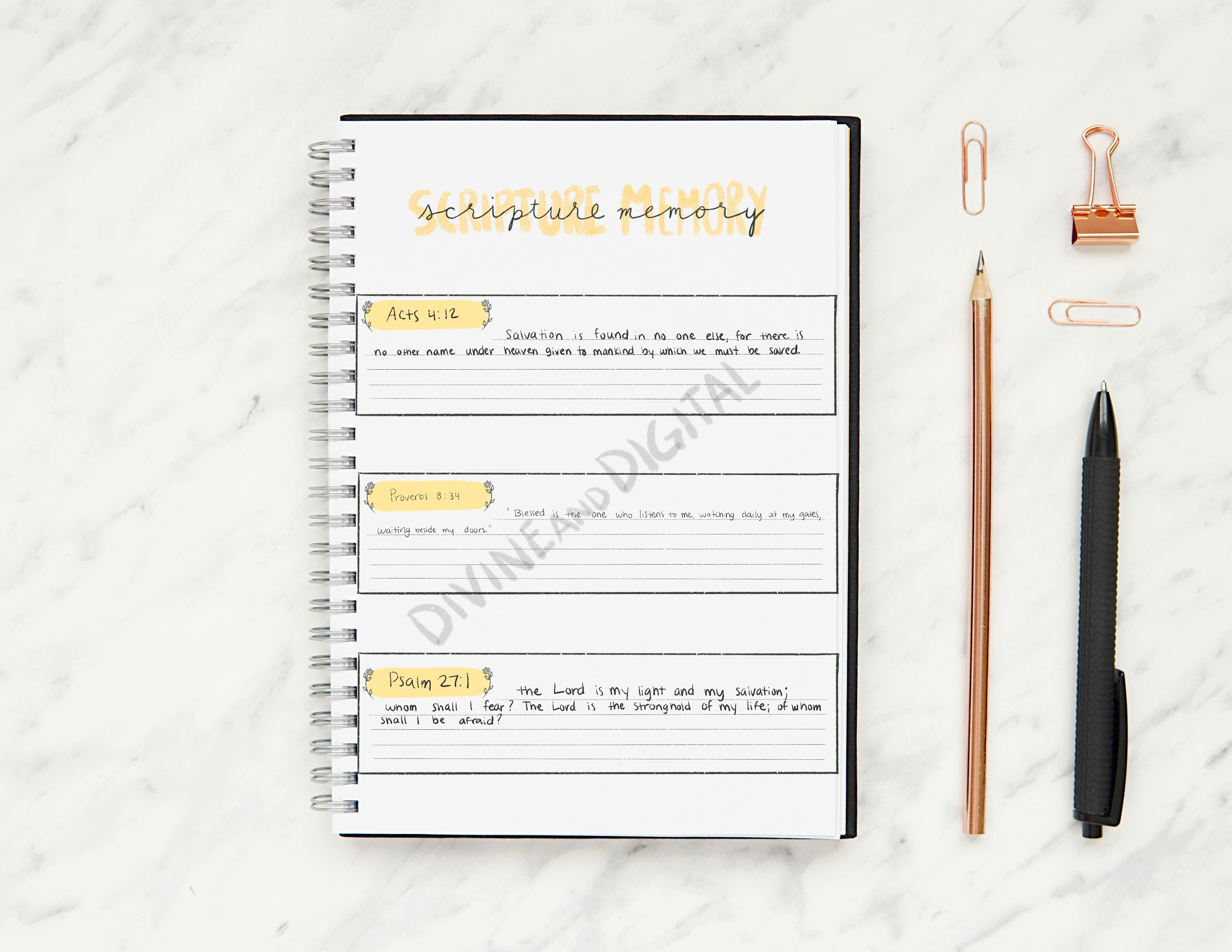 Set of 3 Scripture Memory Printables, Pack of Bible Study Printables ...