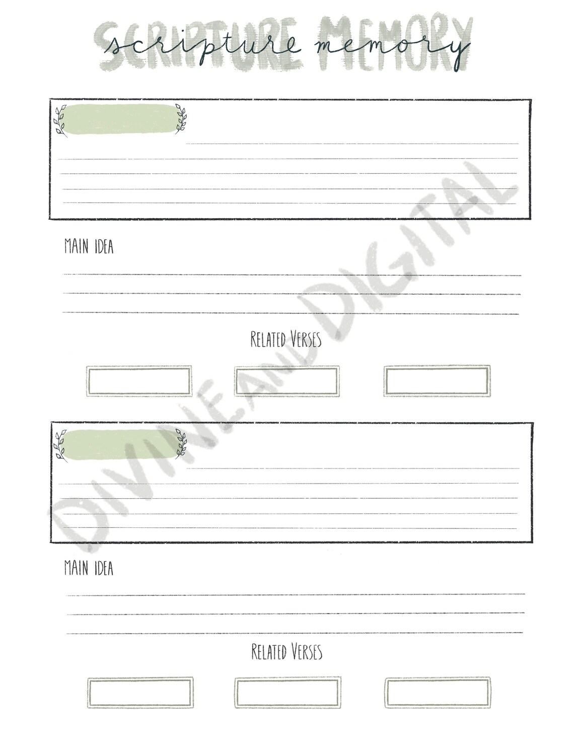 Verse Memory, Bible Study Printable, Verse of the Week, Bible Study ...