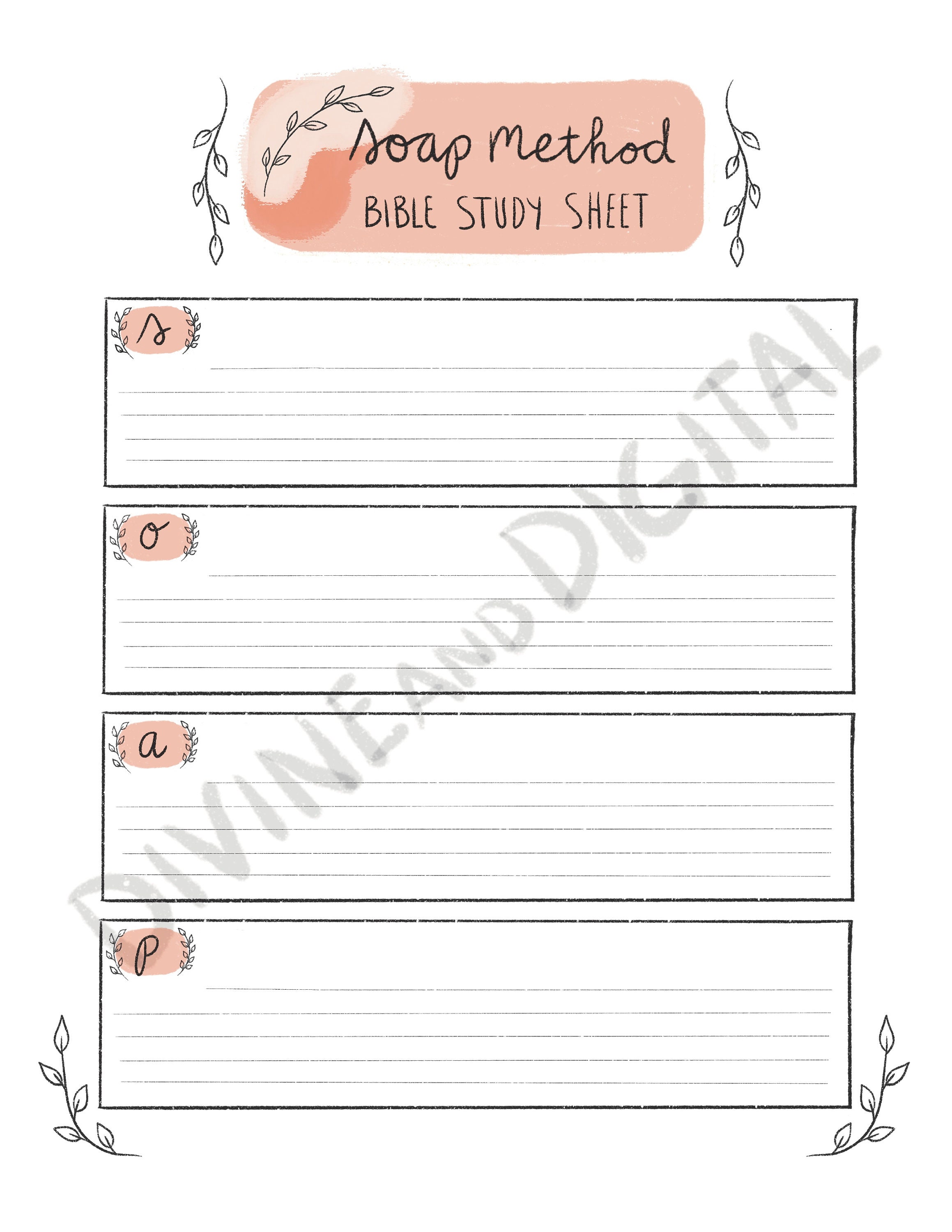 Minimalist SOAP Method Bible Study, Bible Study Tool, SOAP Bible Study ...