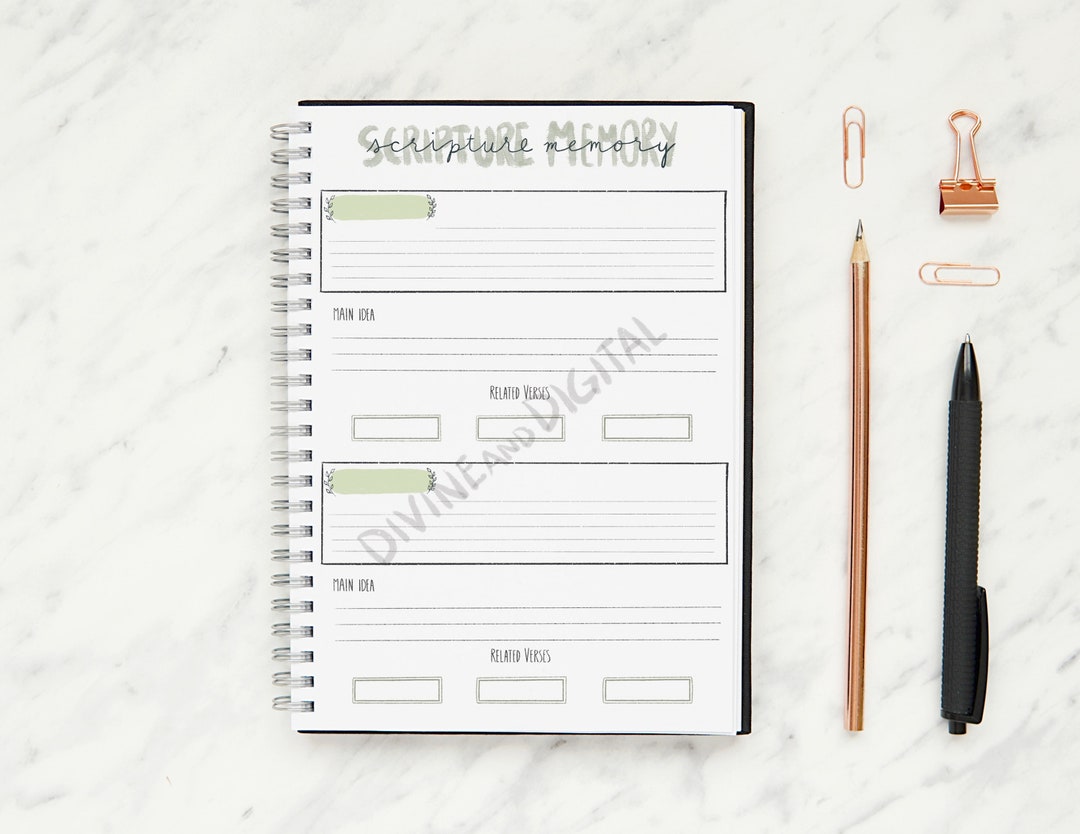 Scripture Memory Bundle, Pack of Bible Study Printables, Set of 3 ...