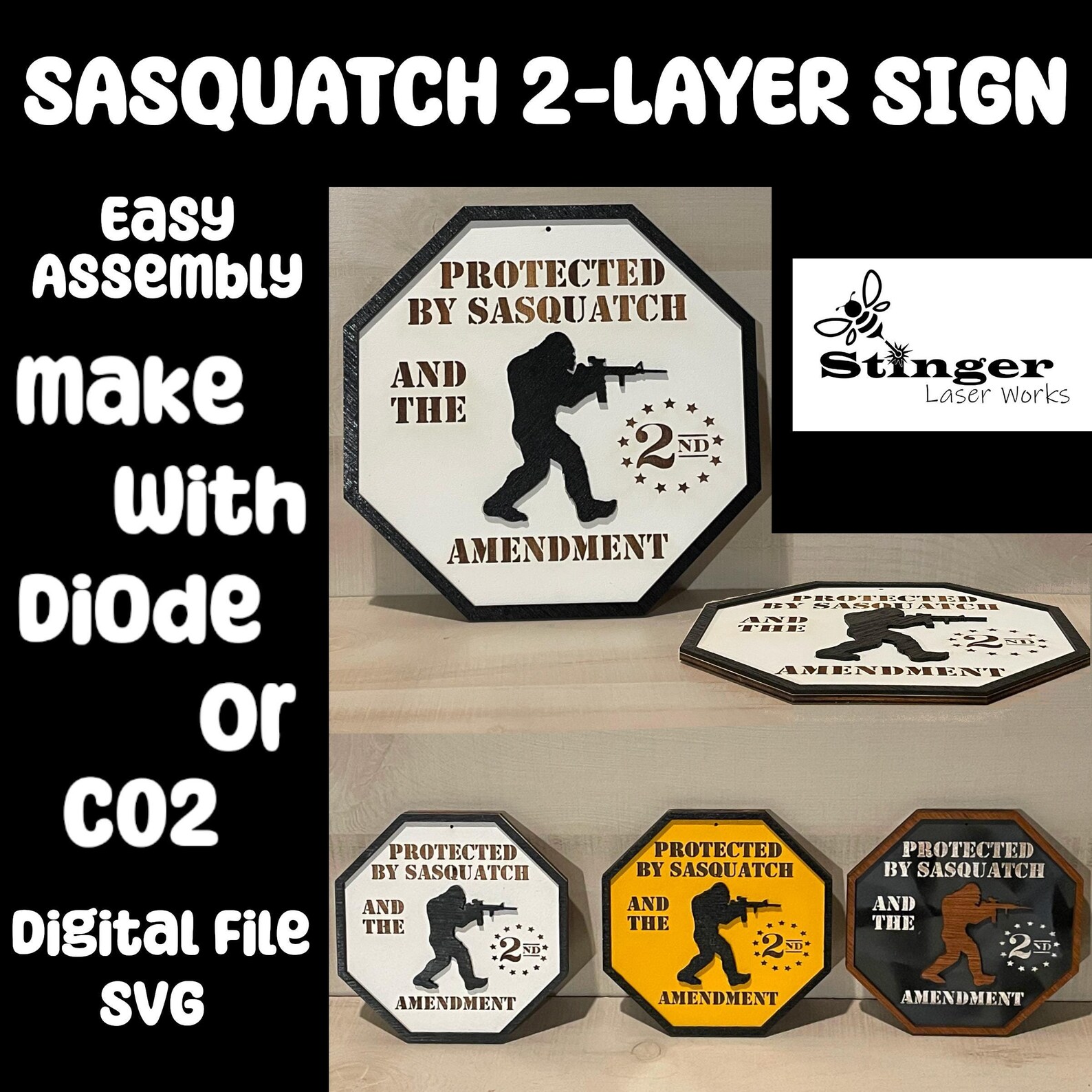 SASQUATCH 2nd Amendment Sign - SVG - Etsy