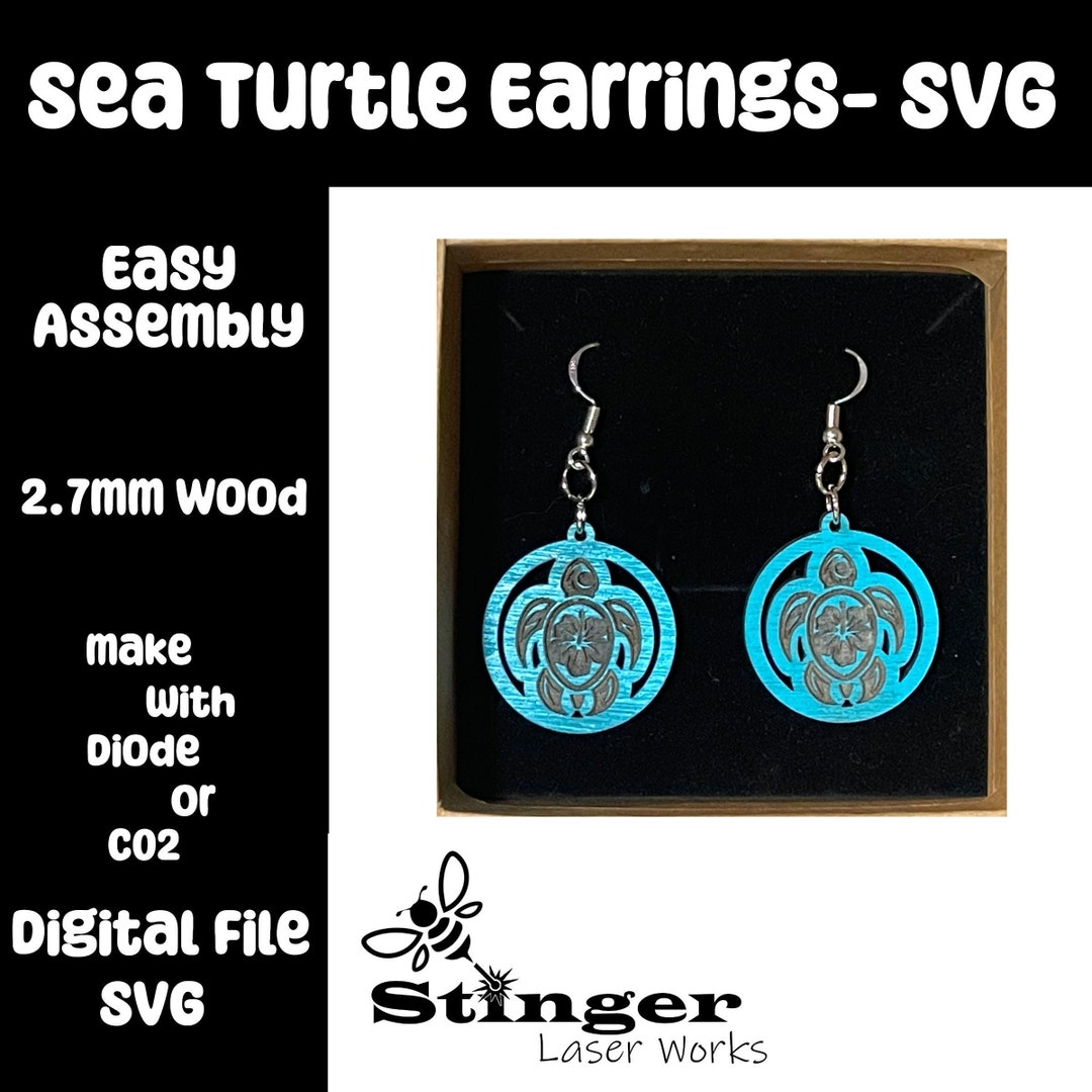 Sea Turtle Earring SVG - Etsy