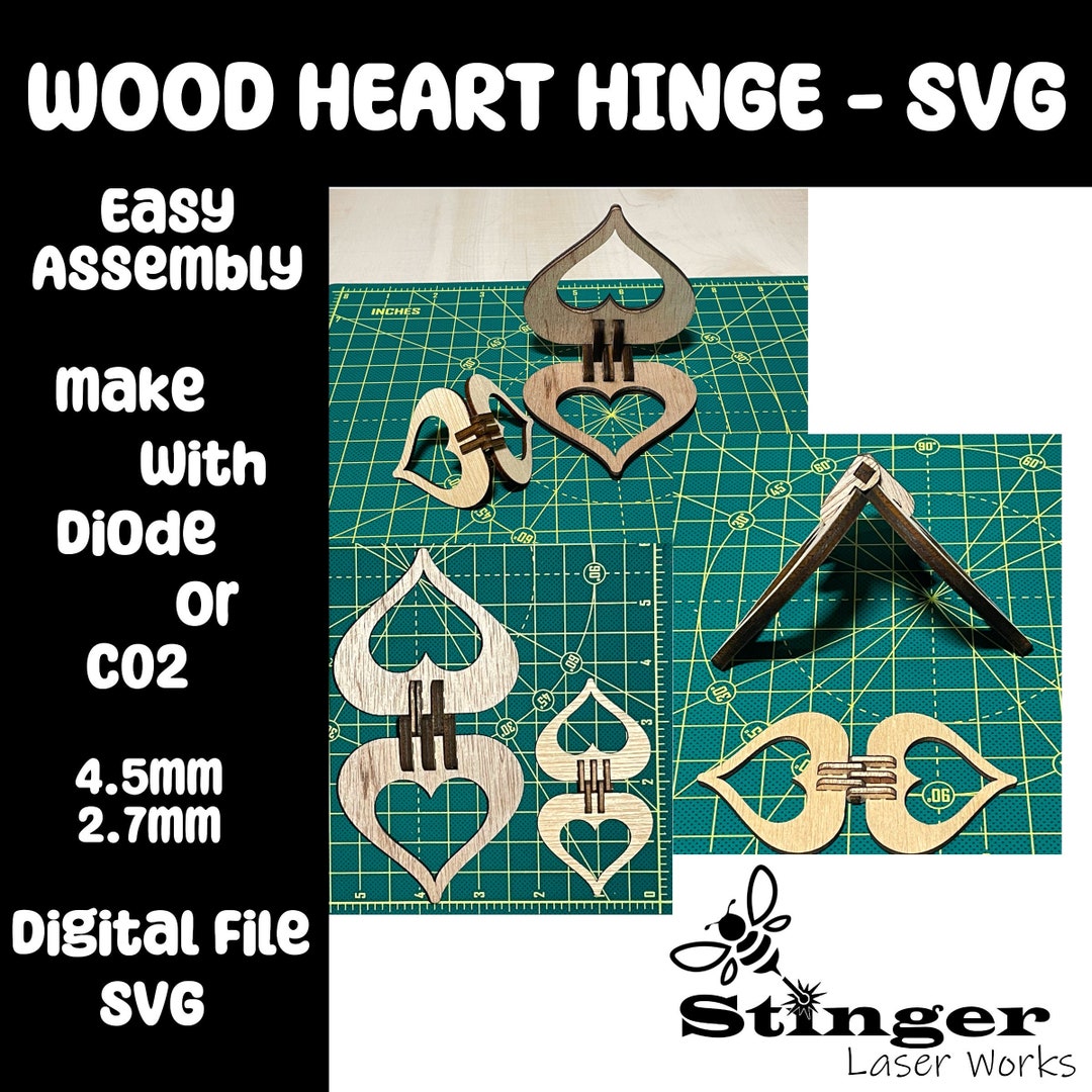 Wood Heart Hinge SVG - Etsy