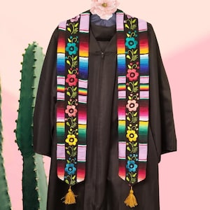 Hand Made Embroidered Serape Graduation Stole Sash - Estola Bordada De ...