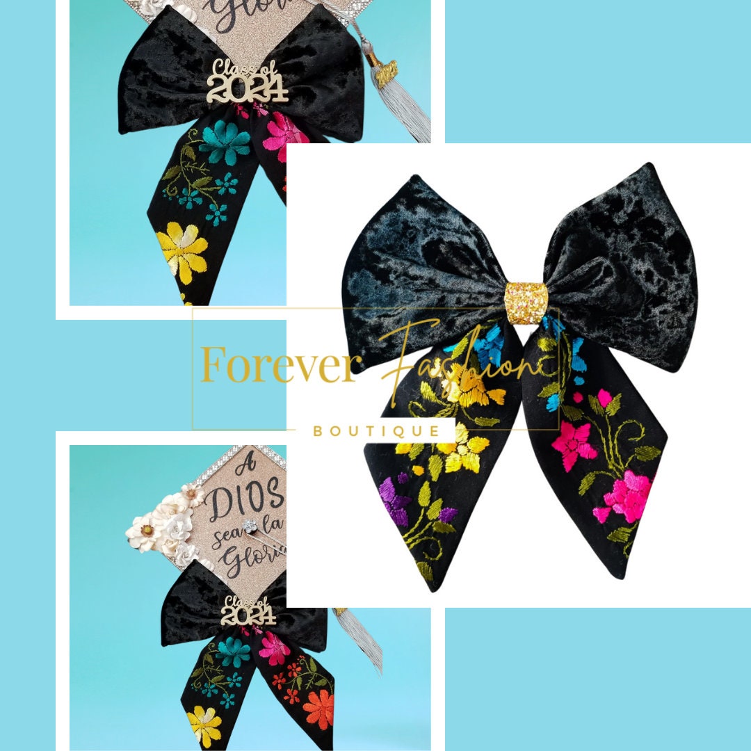Moño De Graduación Bordado - Embroidered Graduation Bow - Etsy