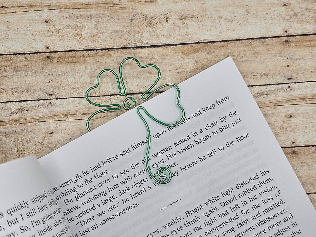 Wire Four-leaf Clover Bookmark, Paperclip, Shamrock, St Patrick's Day ...