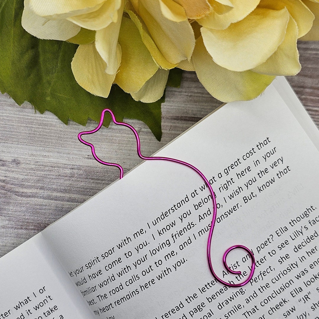 Wire Cat Bookmark, Paperclip, Pet, Party Favors, Gifts for Readers, Cat ...