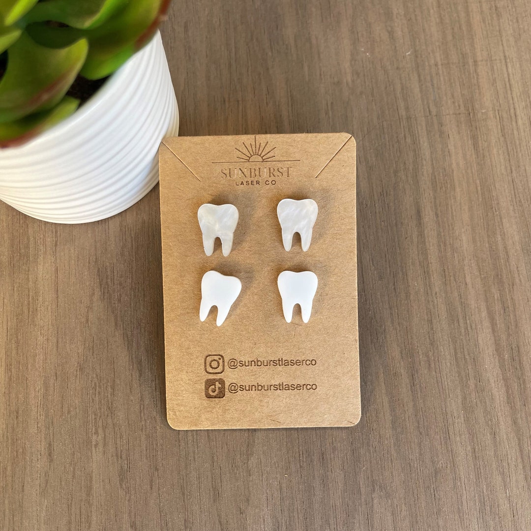 Tooth Earrings/dentist Earrings/molar Earrings/dental Gift/stud ...