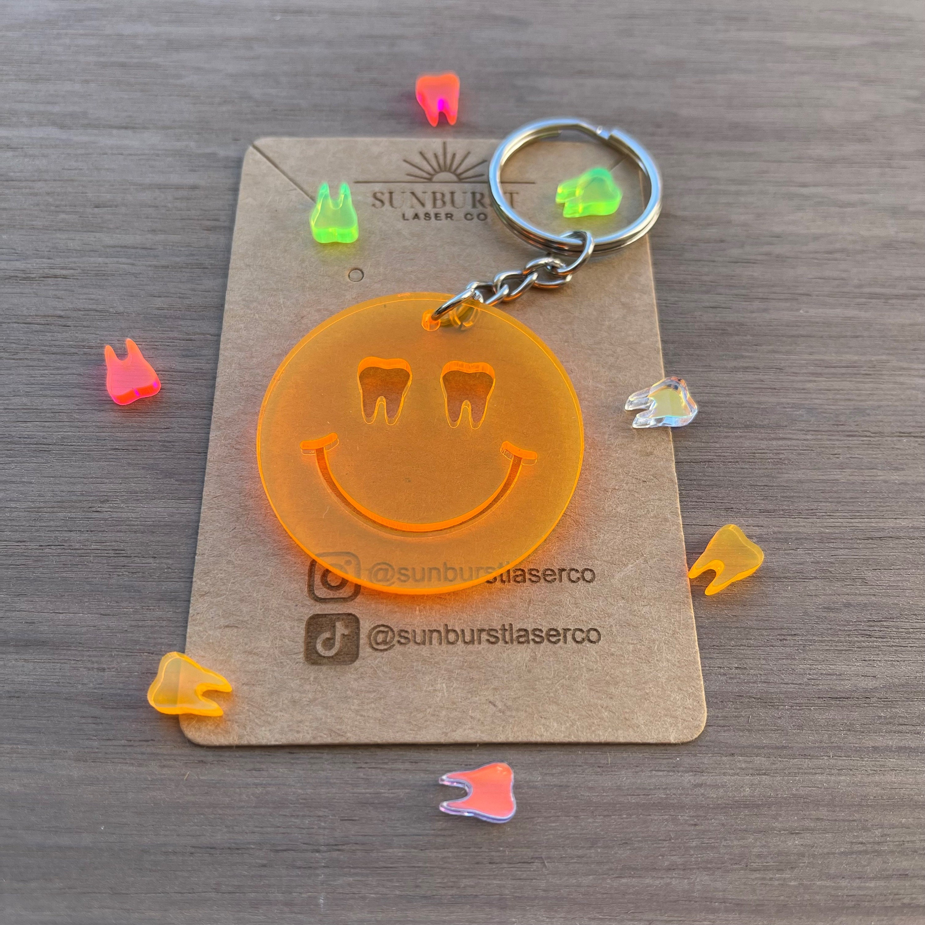 Dental Keychain/tooth Keychain/smiley Face Keychain/dental - Etsy