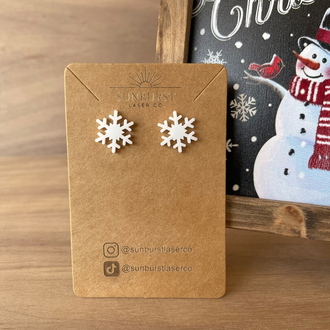 Winter Acrylic Earrings | Snowflake Earrings | Snowman Earrings ...