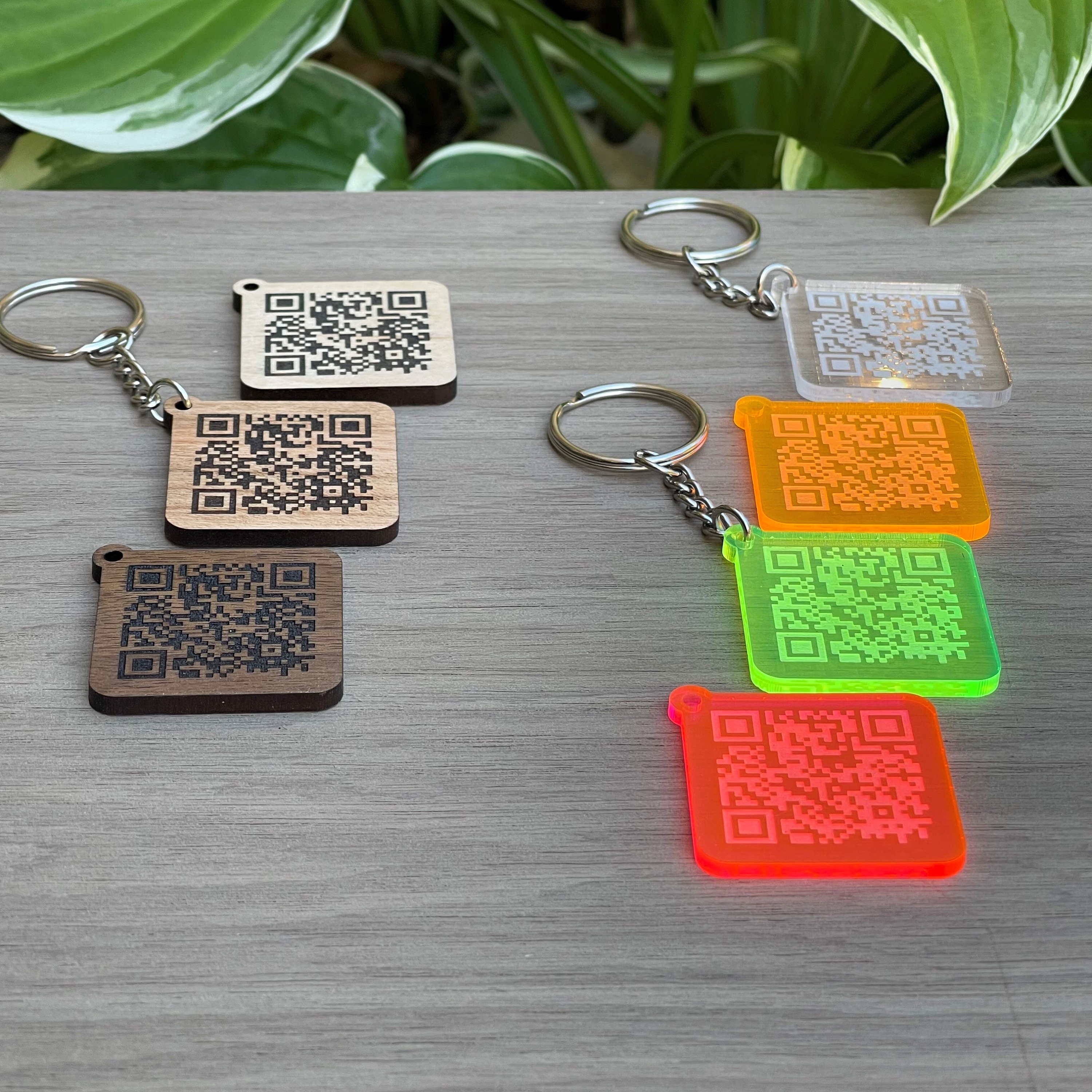 Custom Engraved QR Code Keychain Website Link Keychain - Etsy