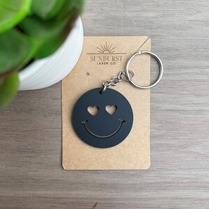 Custom Smiley Face Keychain Trendy Smiley Keyring Laser Cut Acrylic - Etsy