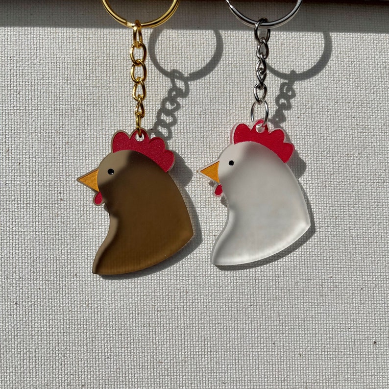 Acrylic Chicken Keychain Laser Cut Chicken Charm Chicken | Etsy