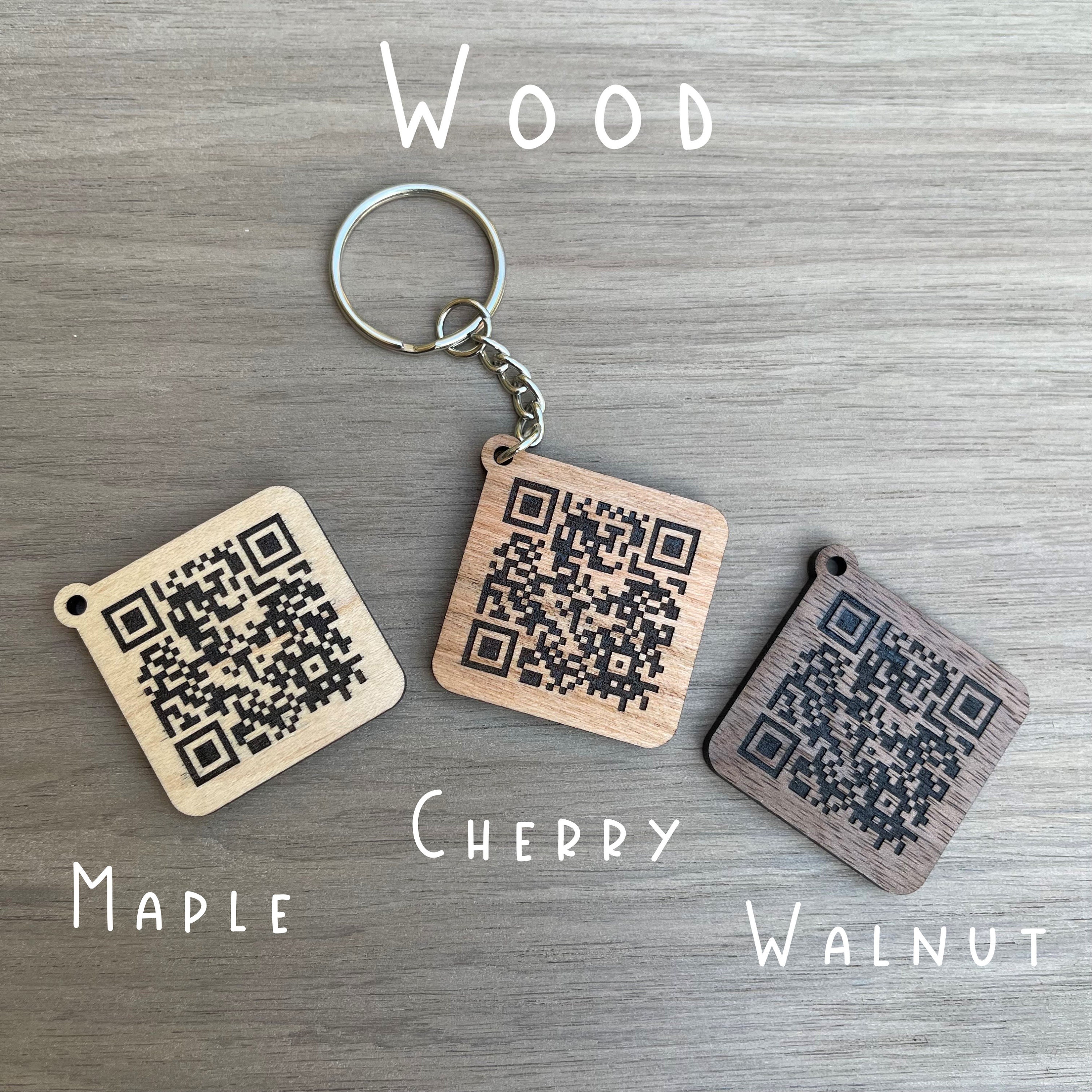 Custom Engraved QR Code Keychain Website Link Keychain - Etsy
