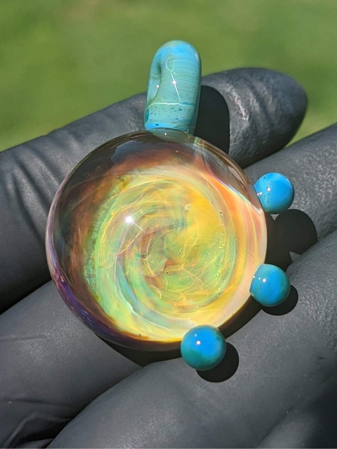 Frit Pendant W/ Dots - Etsy