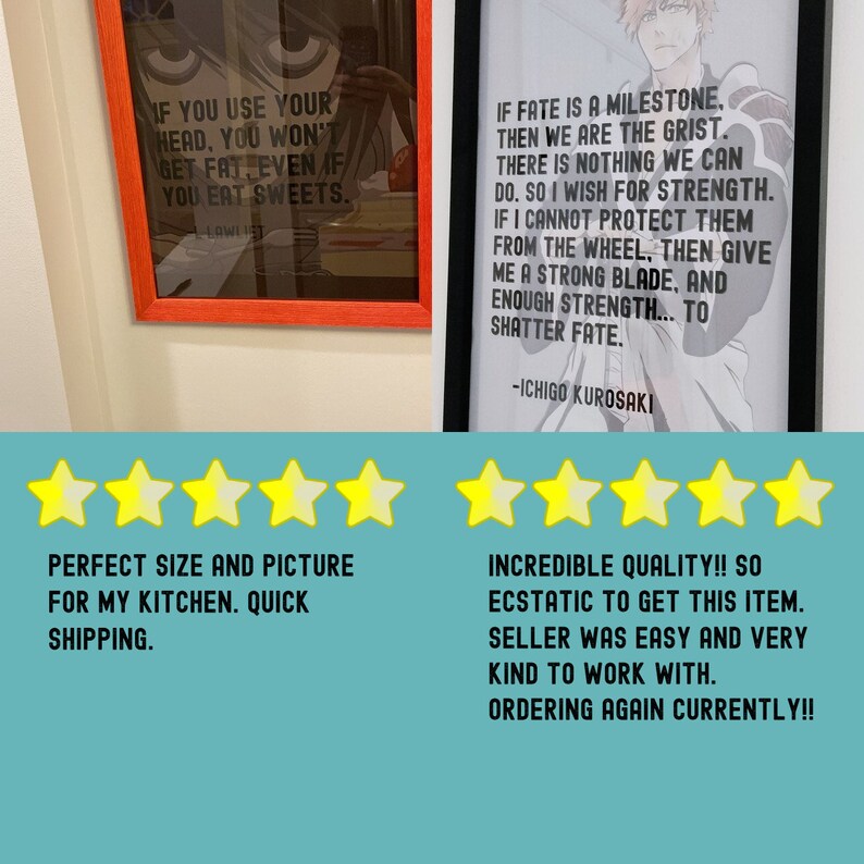 Custom Anime Quote Print | Custom Anime Text Print | Personalized Anime ...