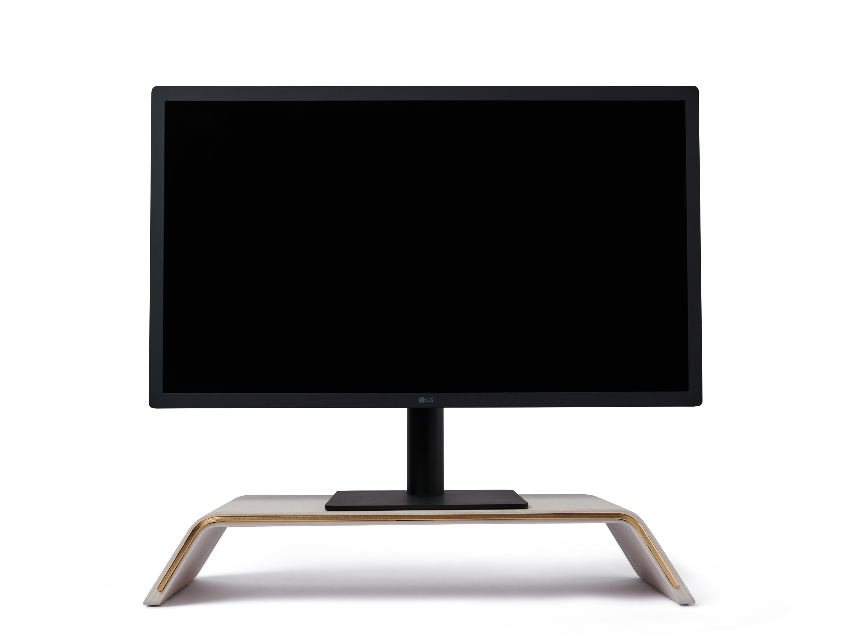 White Ash Monitor Stand in Brass Aluminium Trim - Etsy